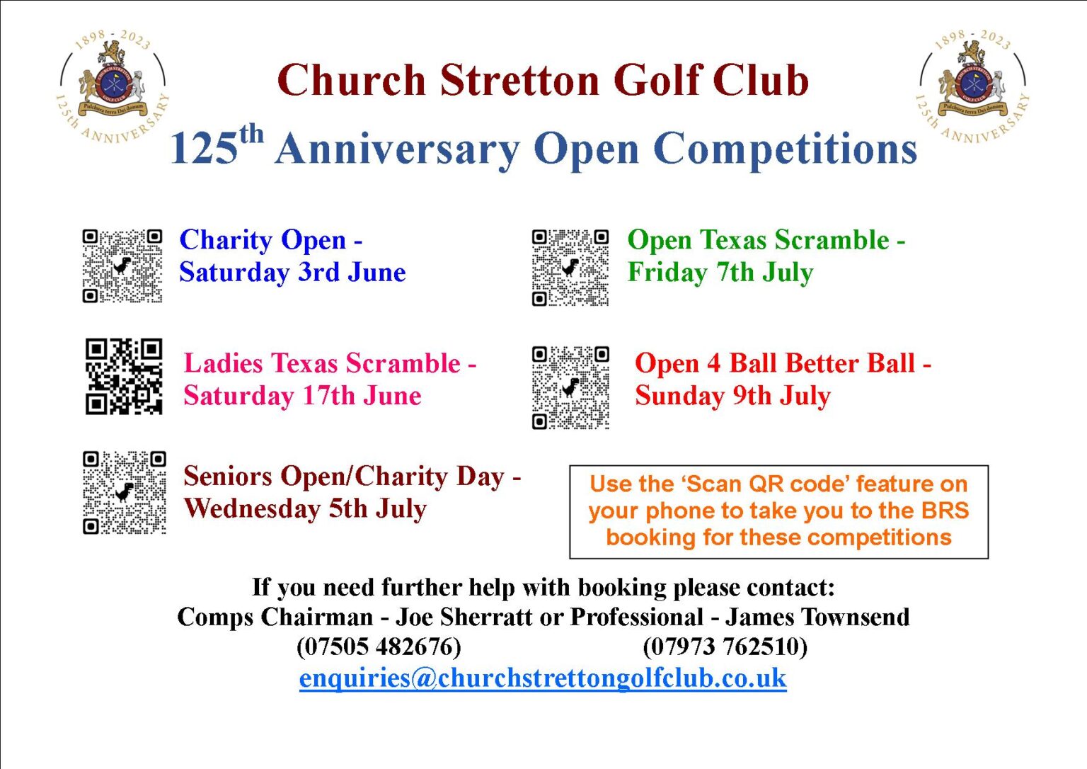 125th Anniversary Open Competitions - Church Stretton Golf Club